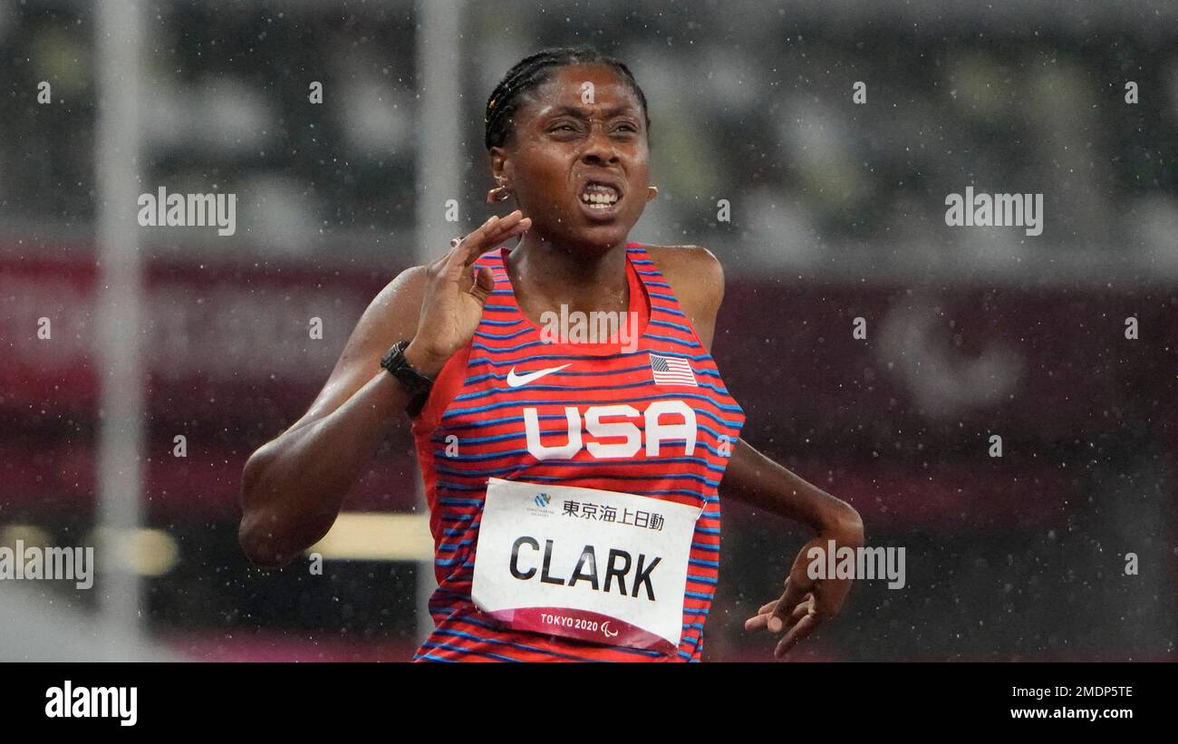 Breanna Clark of the United States competes in the women's 400m T20 ...