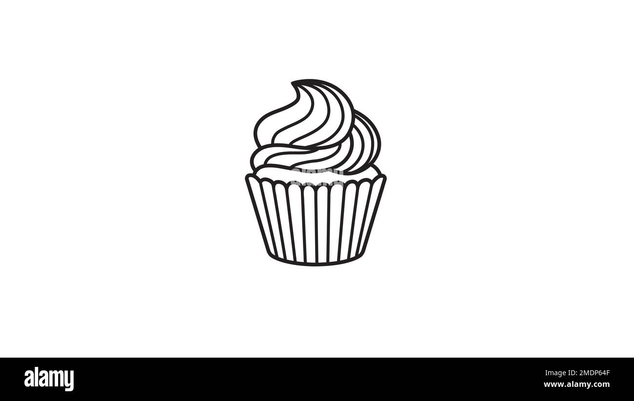 Creative Cupcake Muffin Logo Vector Design Icon Symbol Stock Vector ...