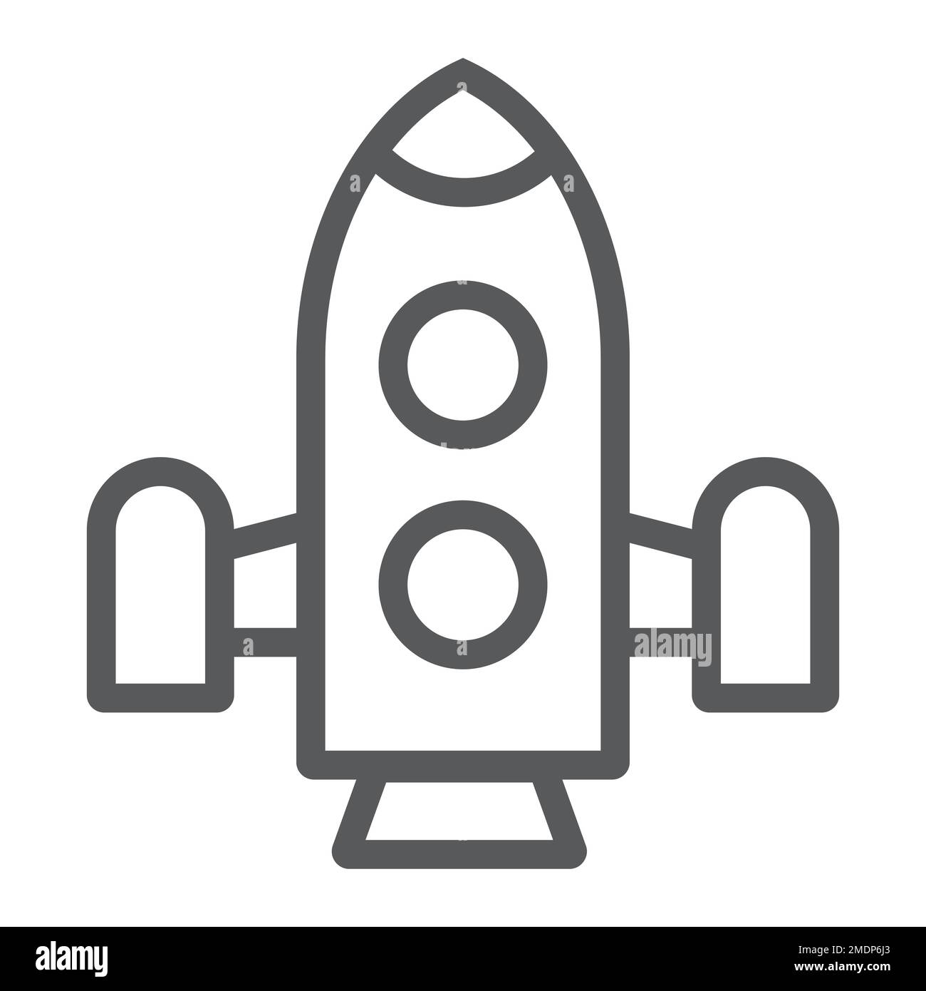 Rocket line icon, shuttle and astronomy, spaceship sign, vector ...