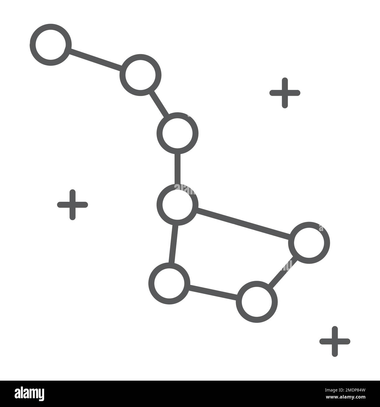 Constellation thin line icon, space and star, big dipper sign, vector ...