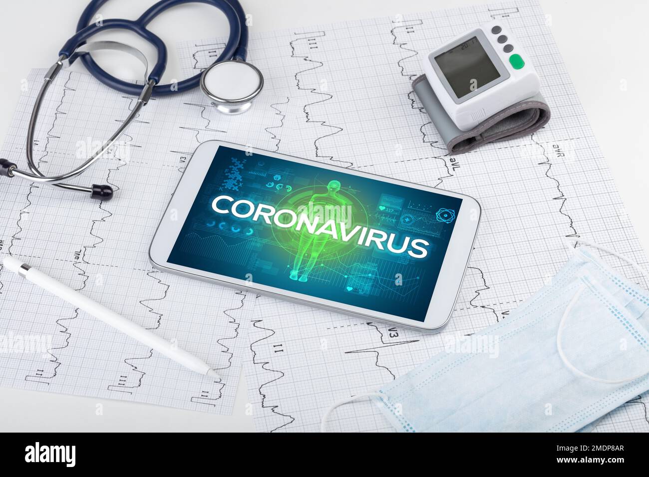 Tablet pc and doctor tools Stock Photo - Alamy