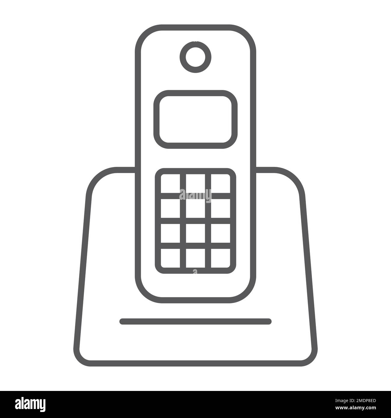 Wireless telephone thin line icon, appliance and communication, phone ...