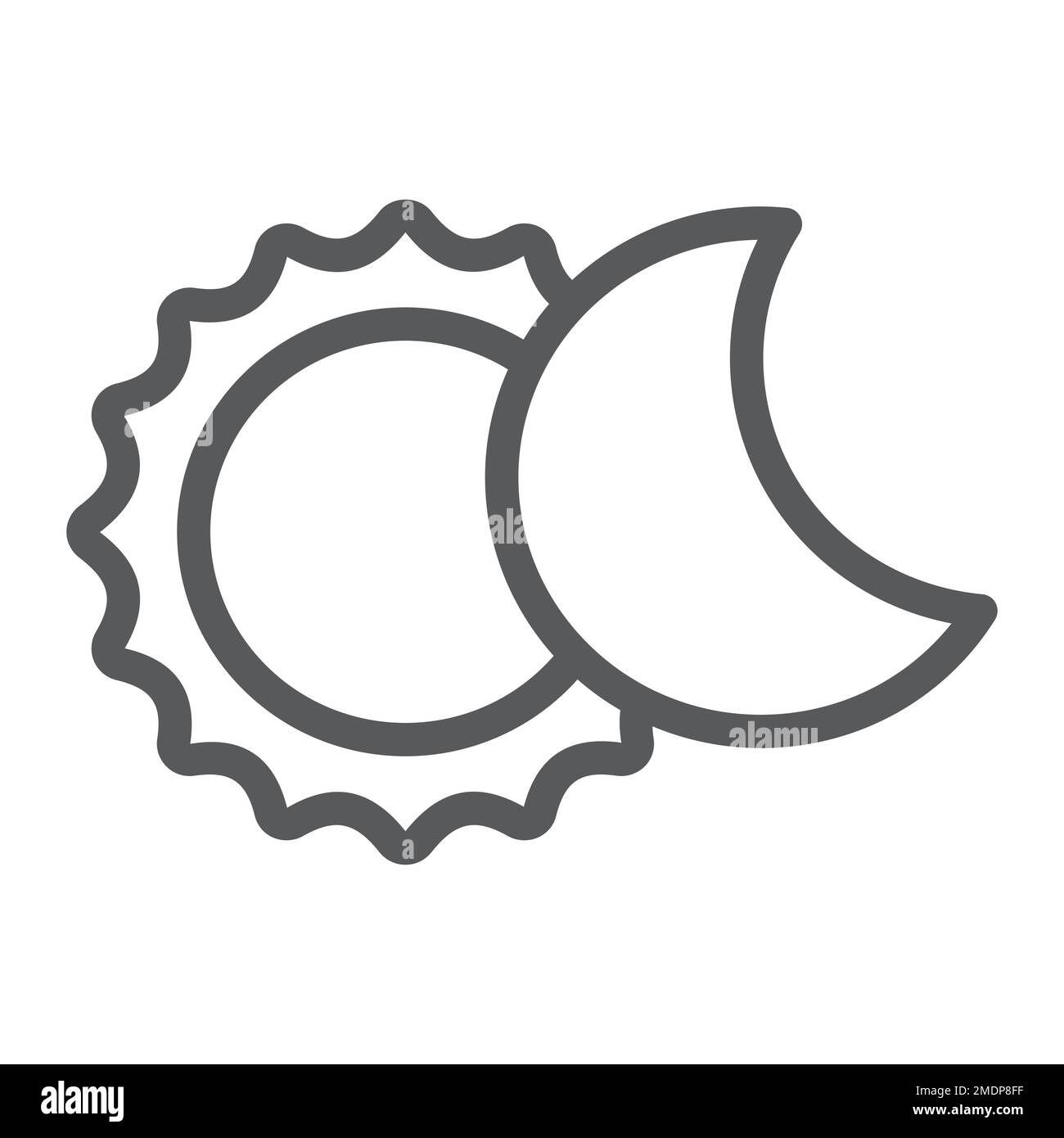 Eclipse line icon, space and astronomy, solar eclipse sign, vector ...