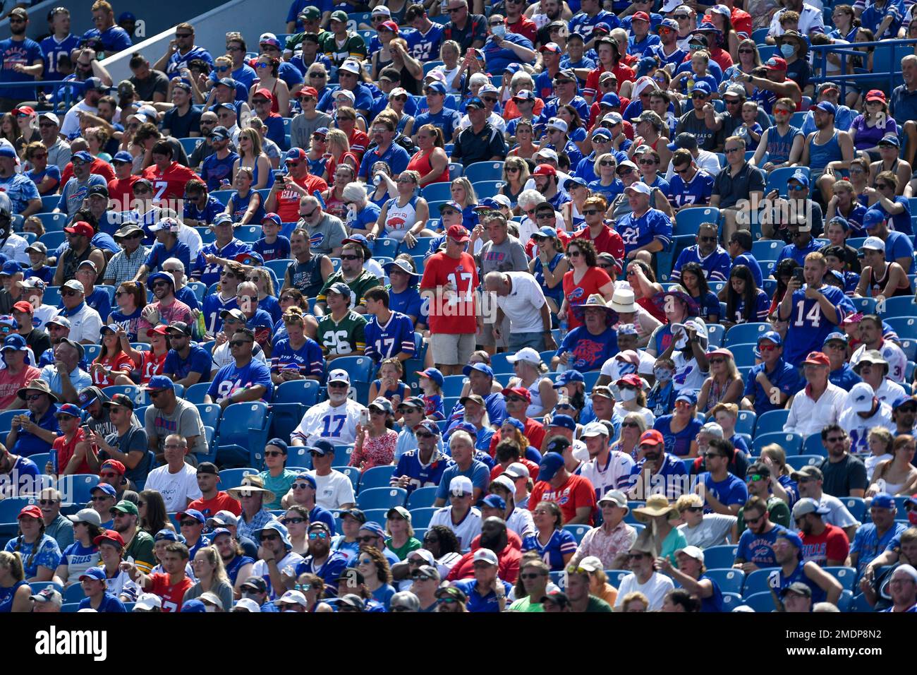General view of fans at Highmark Stadium during the first half of a ...