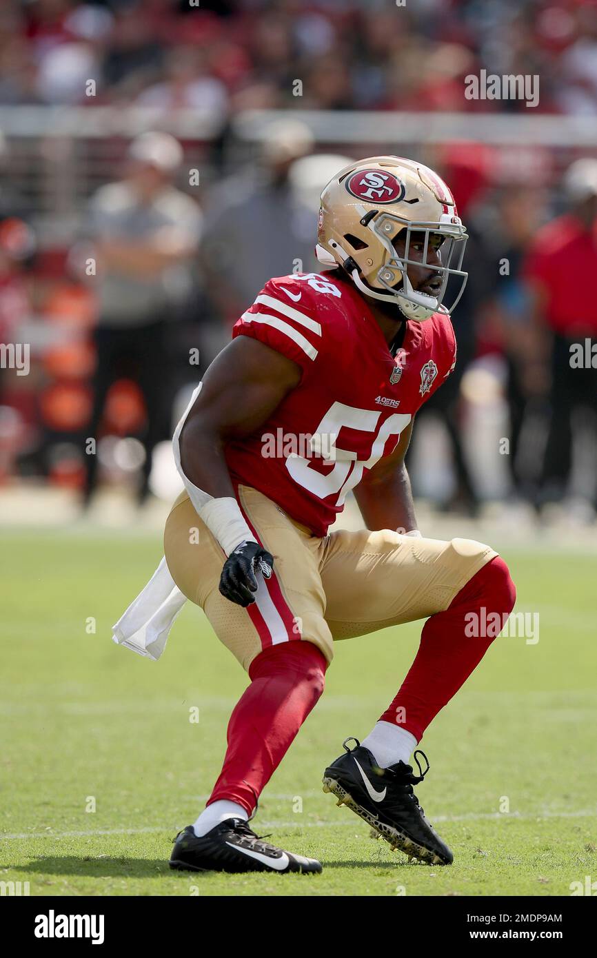 San Francisco 49ers linebacker Justin Hilliard (58) in action during an ...