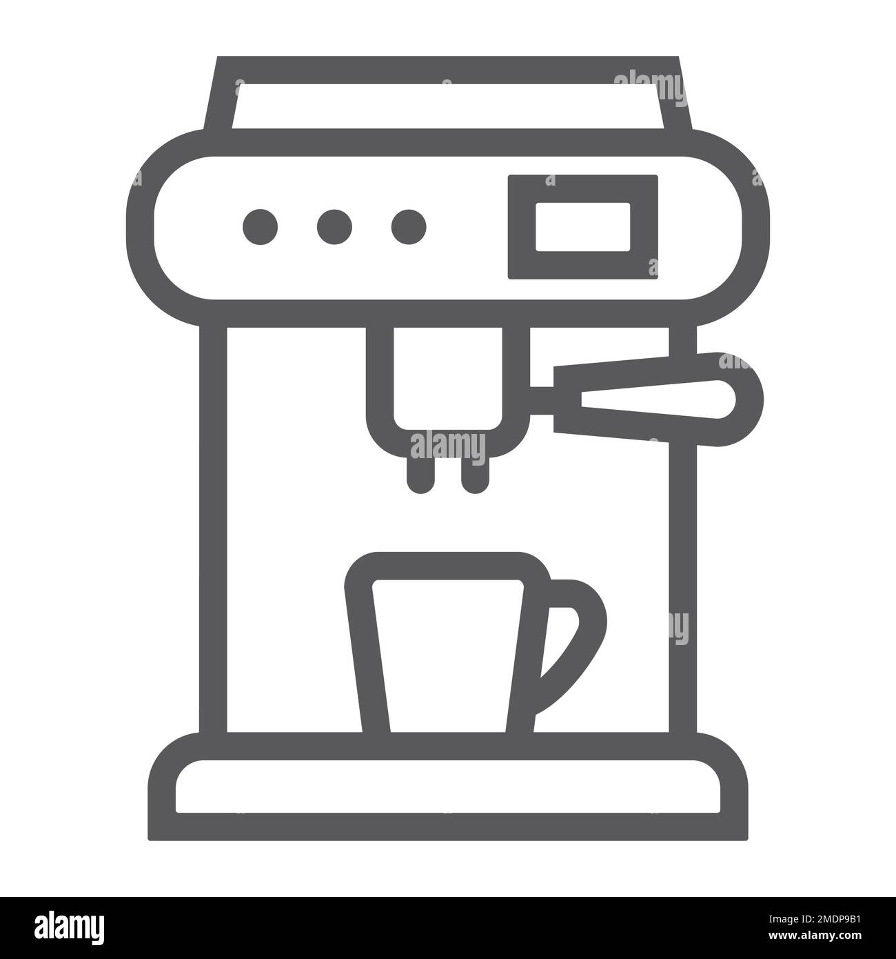 Coffee machine line icon, appliance and kitchen, coffee maker sign ...