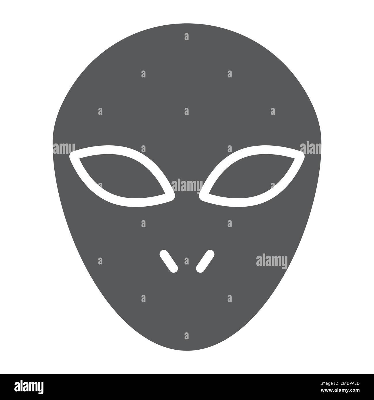 Alien glyph icon, space and character, humanoid sign, vector graphics ...