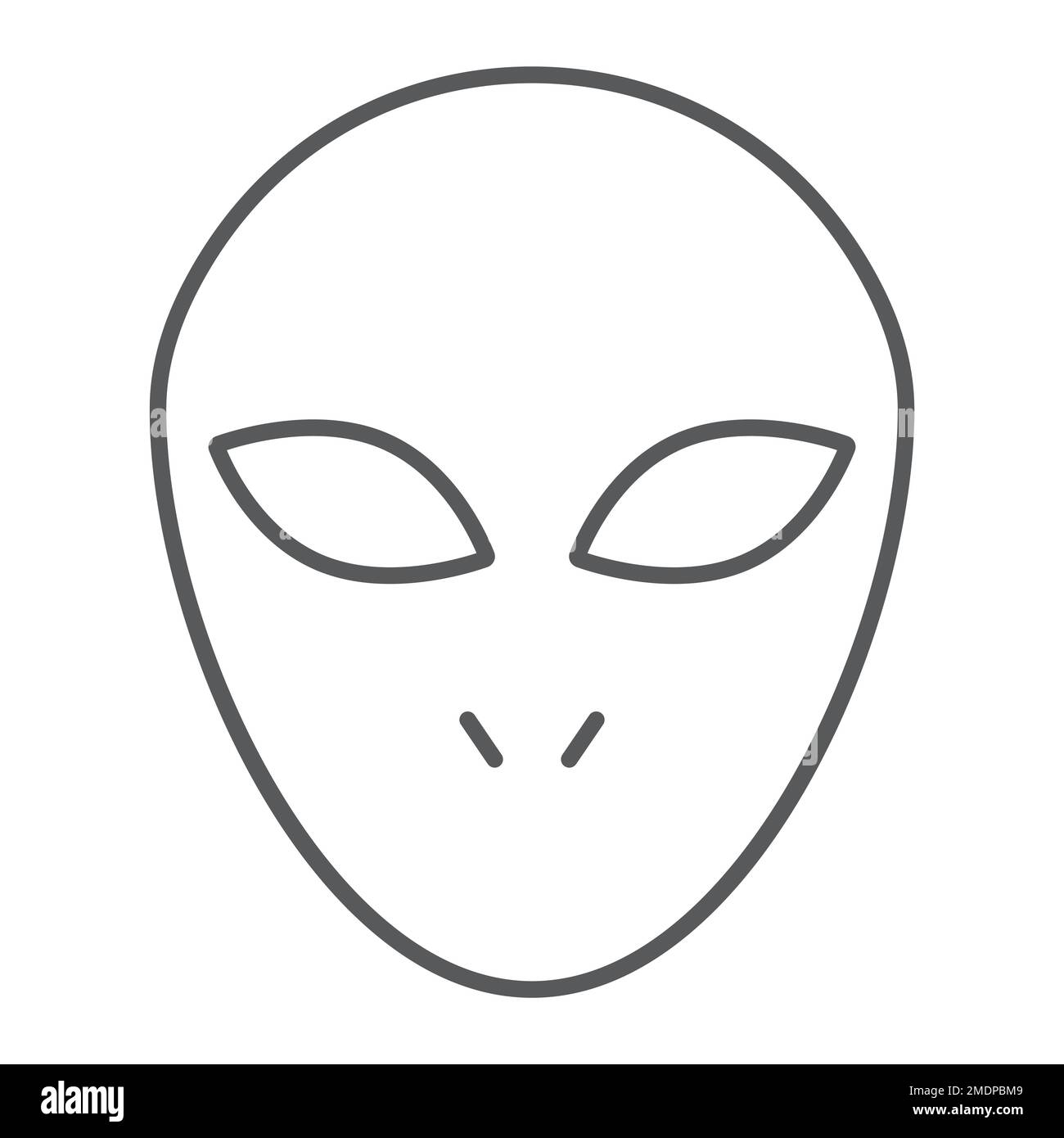 Alien thin line icon, space and character, humanoid sign, vector ...