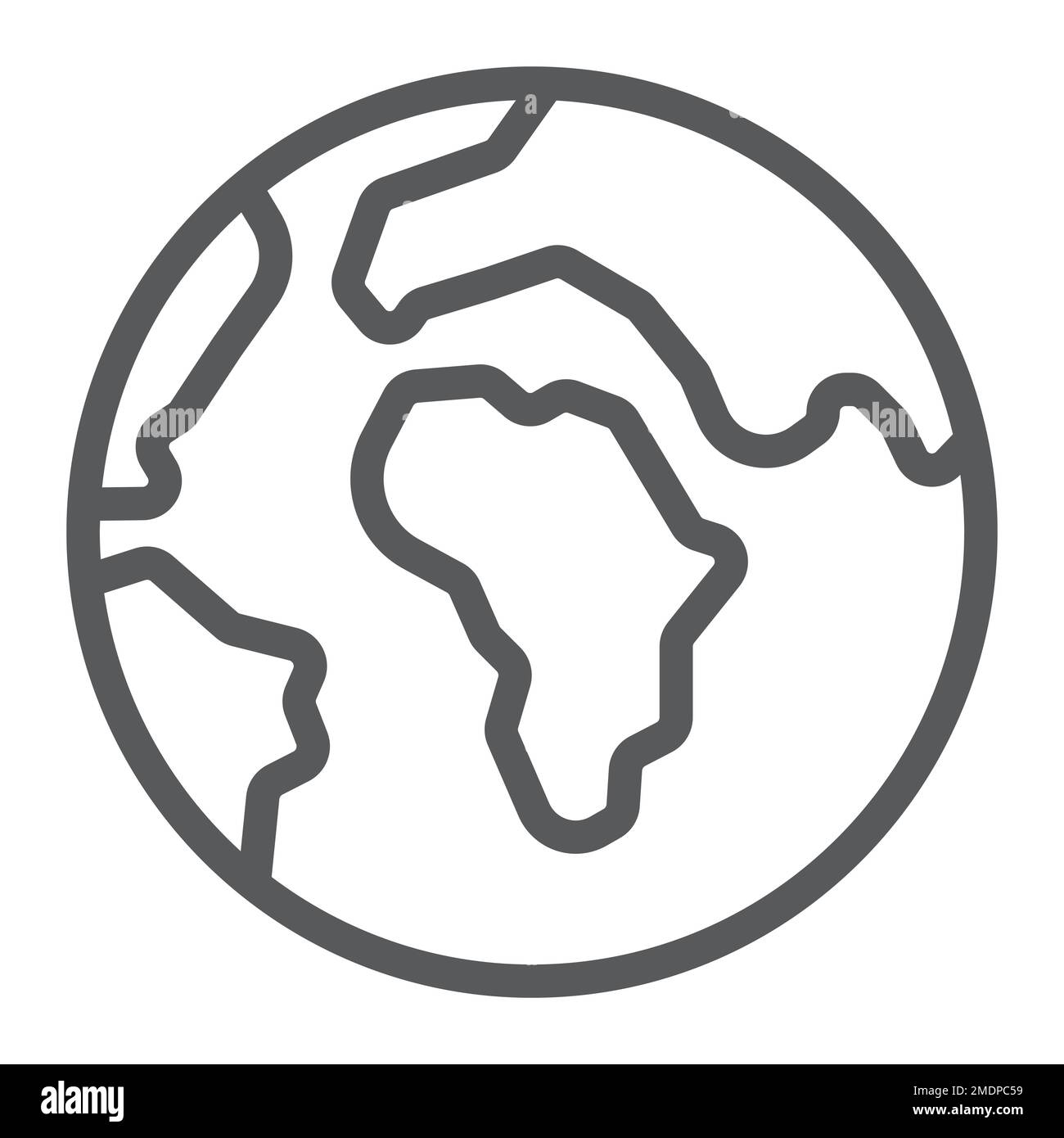 Earth line icon, world and geography, planet sign, vector graphics, a ...