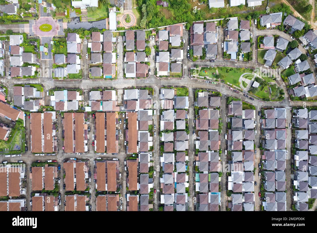 New development real estate. Aerial view of residential houses and ...