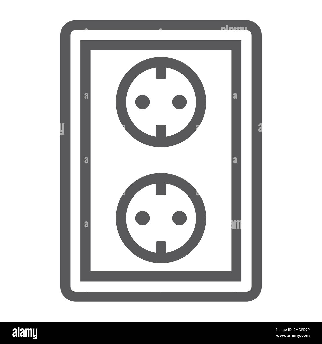 Socket line icon, electricity and voltage, power sign, vector graphics ...