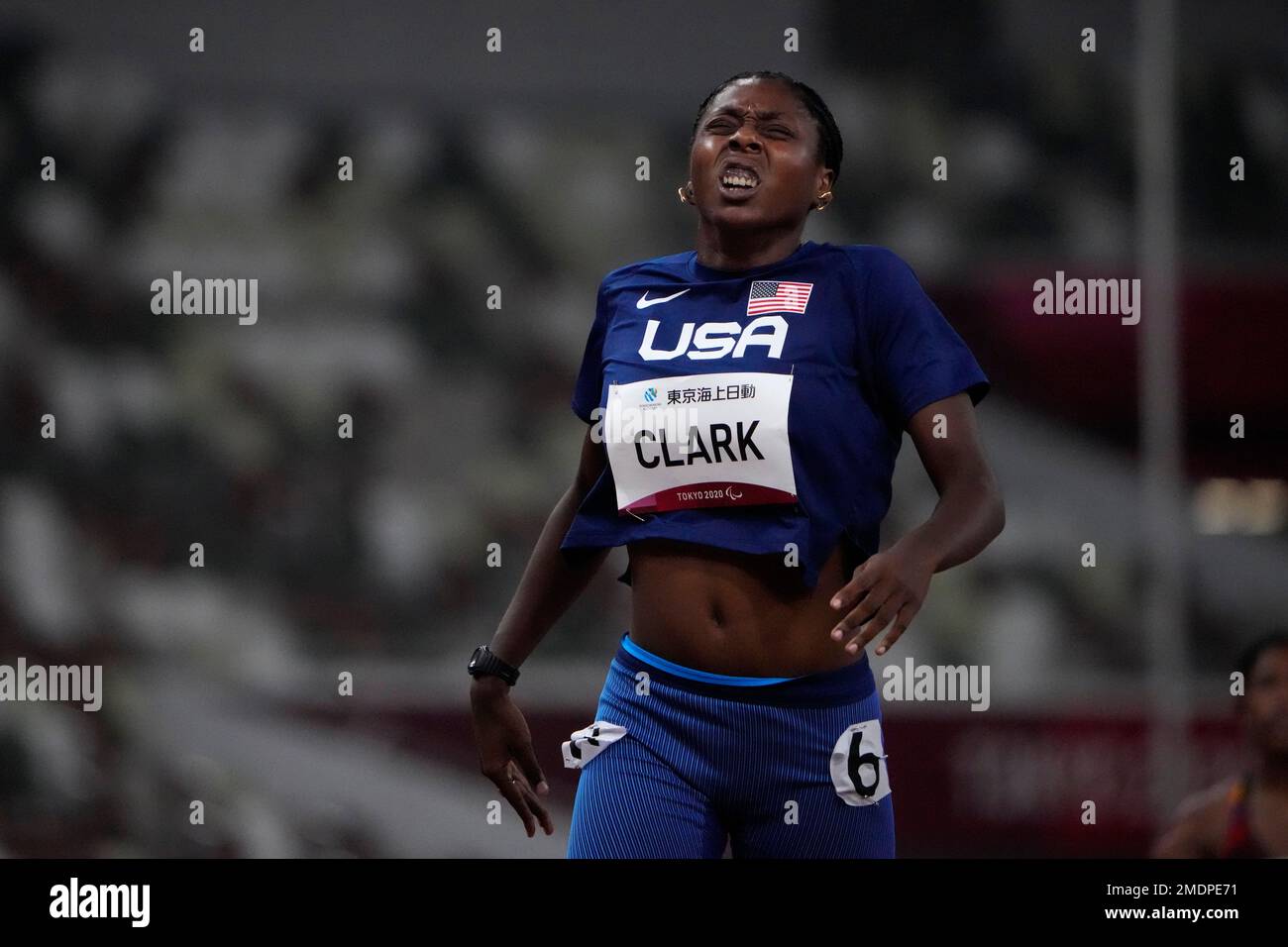 Breanna Clark of the United States competes in the women's 400m T20 ...