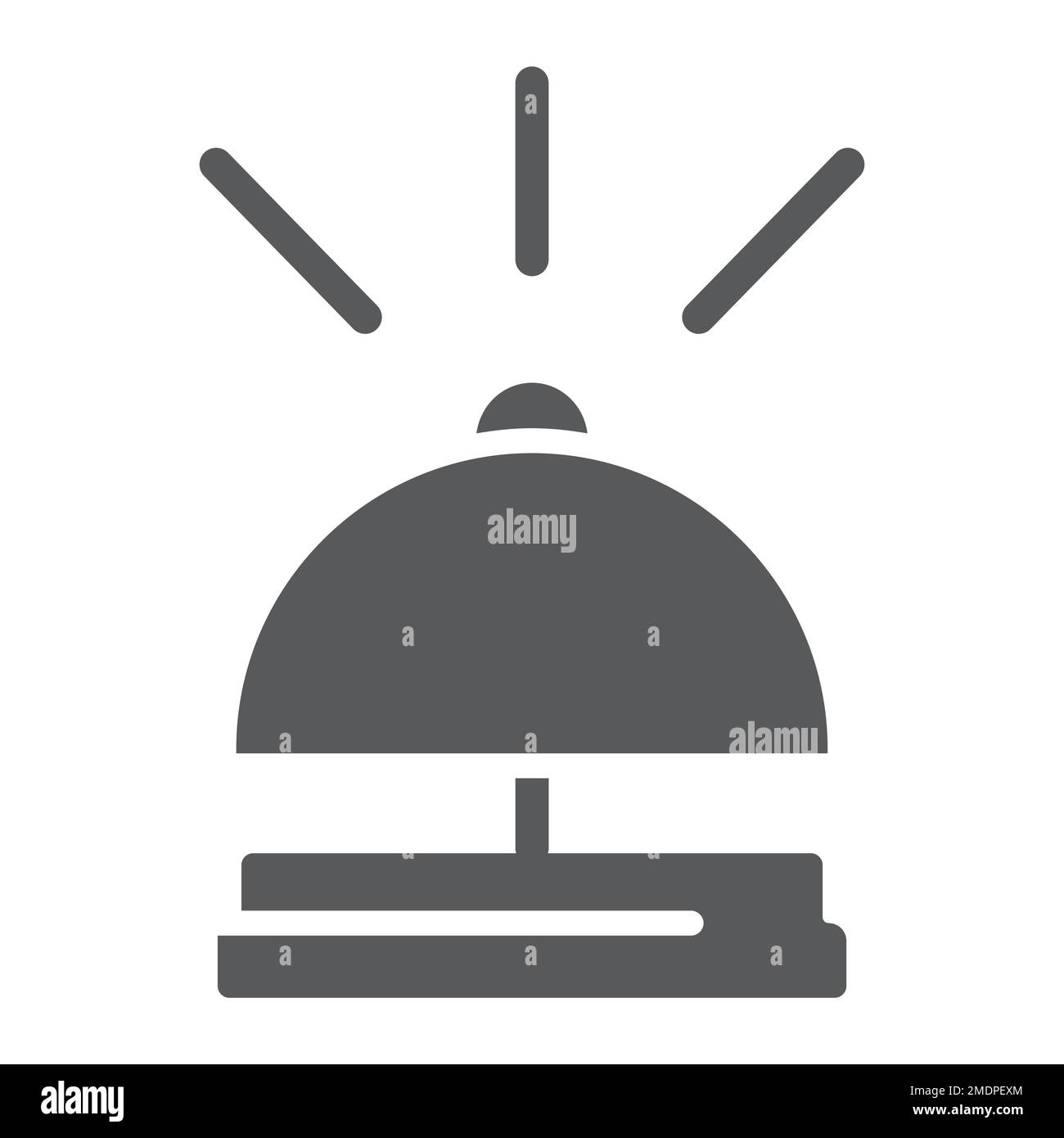 Bell glyph icon, hotel and call, reception sign, vector graphics, a ...