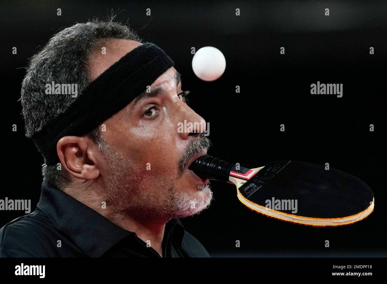 Ibrahim Hamadtou of Egypt plays against Park Hong-kyu of South Korea in ...