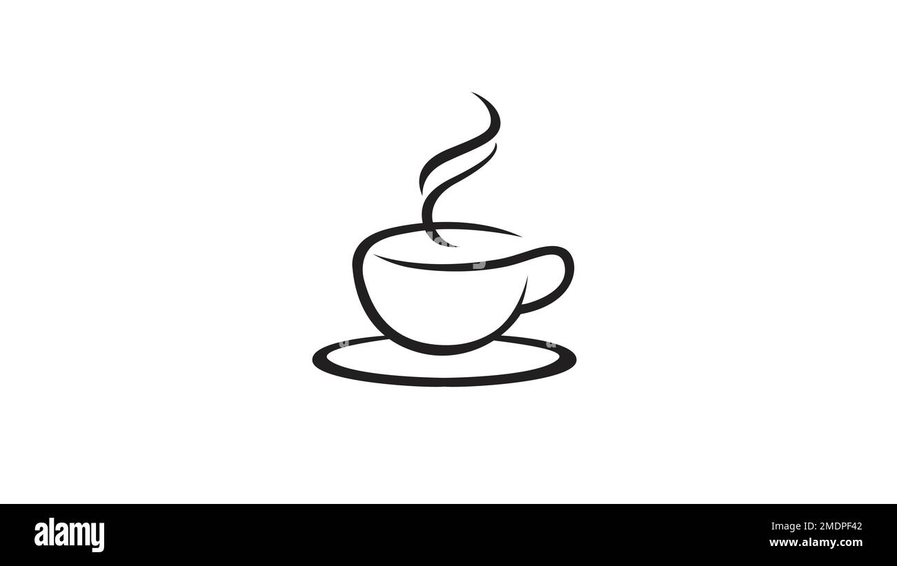 creative black coffee mug cup logo vector design illustration Stock ...