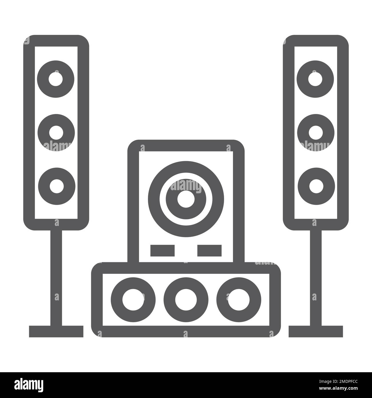 Sound system line icon, audio and stereo, music system sign, vector ...