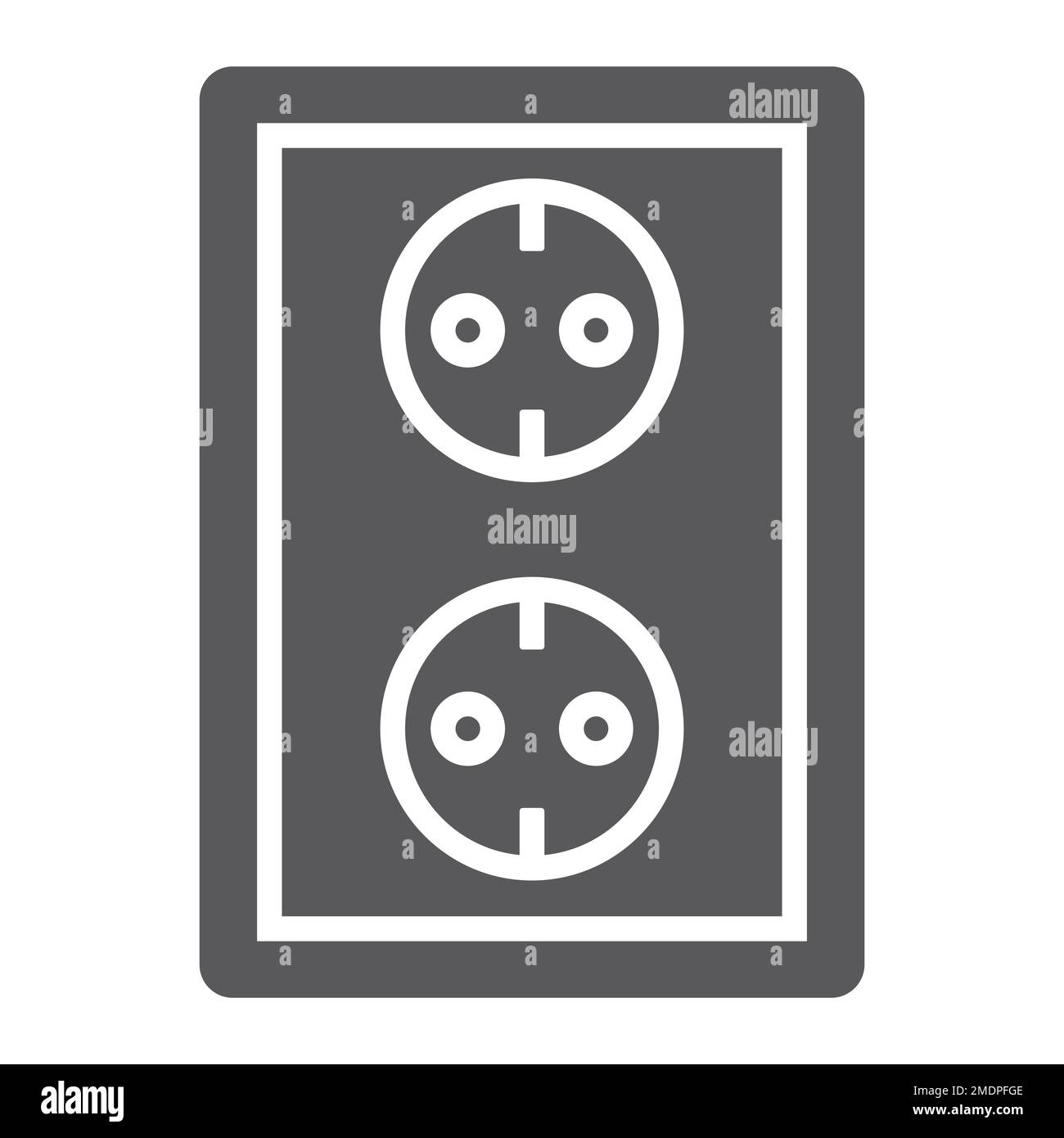 Socket glyph icon, electricity and voltage, power sign, vector graphics ...