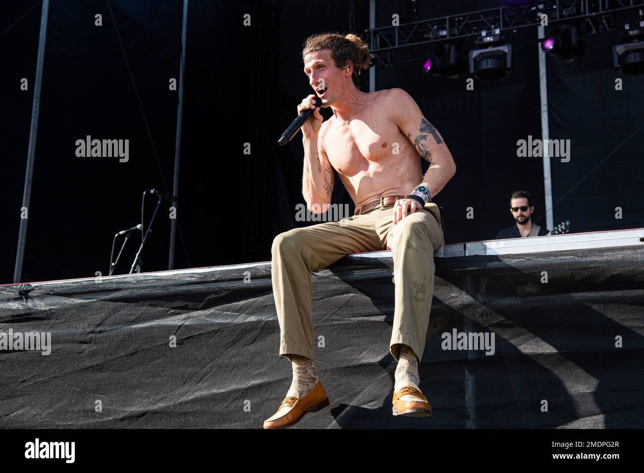 David Shaw of The Revivalists performs at the Railbird Music Festival on Sunday, Aug. 29, 2021 ...