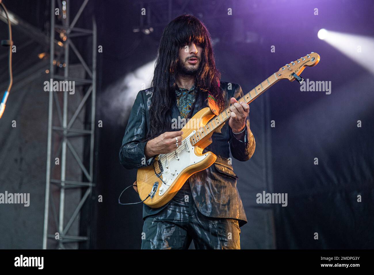 Mark Speer of Khruangbin performs at the Railbird Music Festival on Sunday, Aug. 29, 2021, in ...