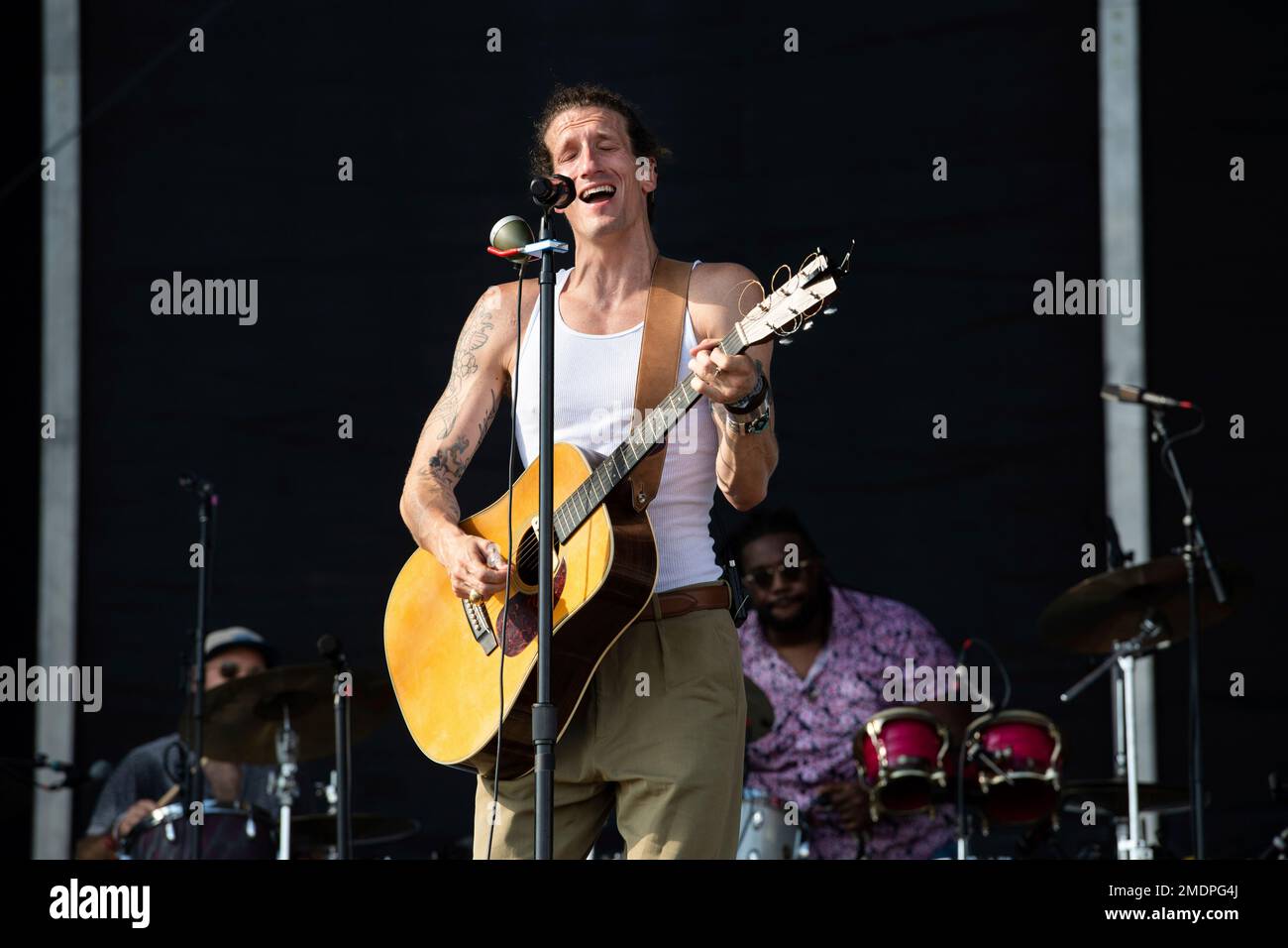 David Shaw of The Revivalists performs at the Railbird Music Festival ...