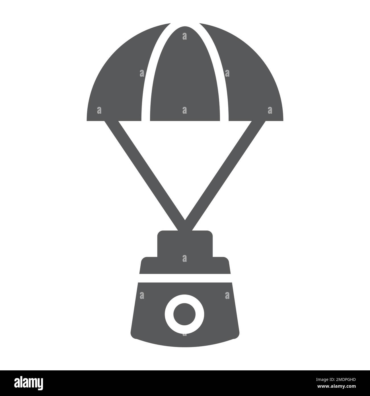 Capsule parachute glyph icon, space and exploration, space parachute ...