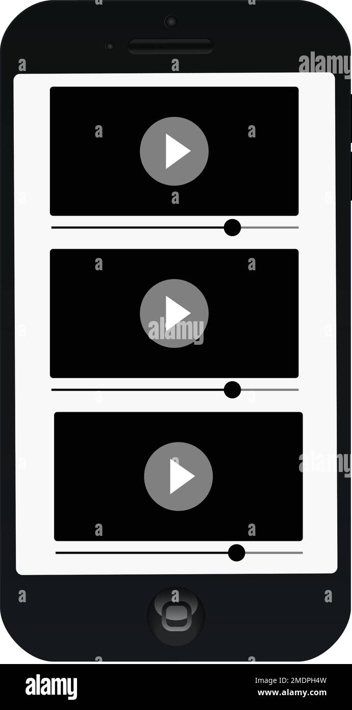 Multimedia video player shape on a smartphone display vector ...