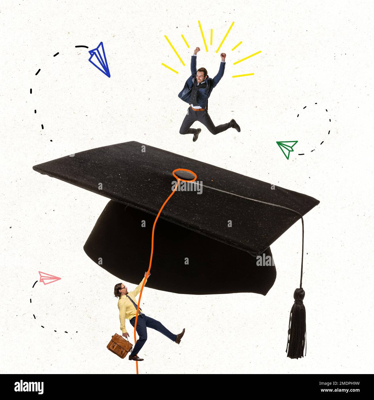 Back to university. Contemporary art collage, modern design. Concept of ...