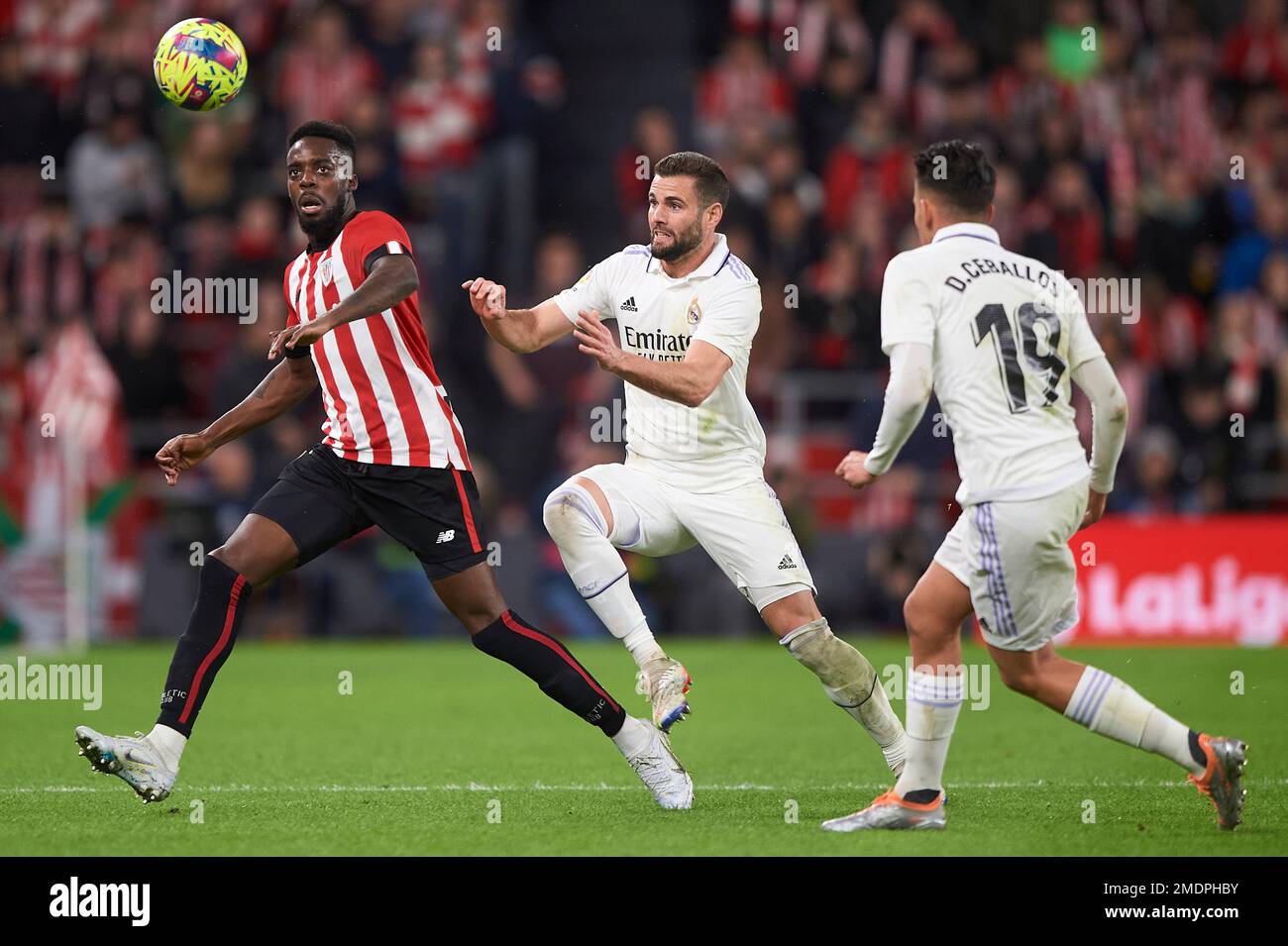 Nico Williams of Athletic Club, Jose Ignacio Fernandez 'Nacho' and Dani ...