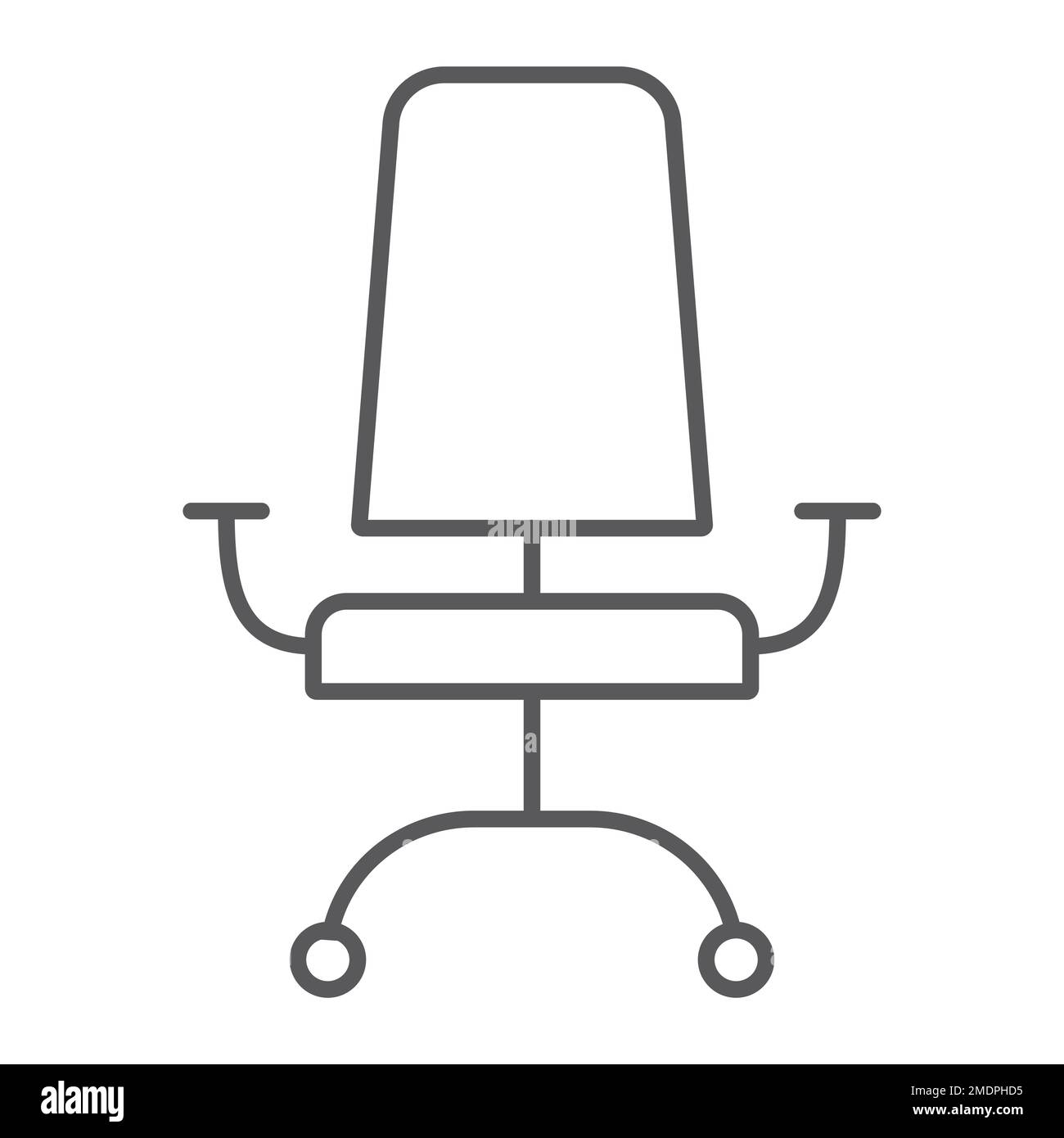 Office chair thin line icon, furniture and office, armchair sign ...