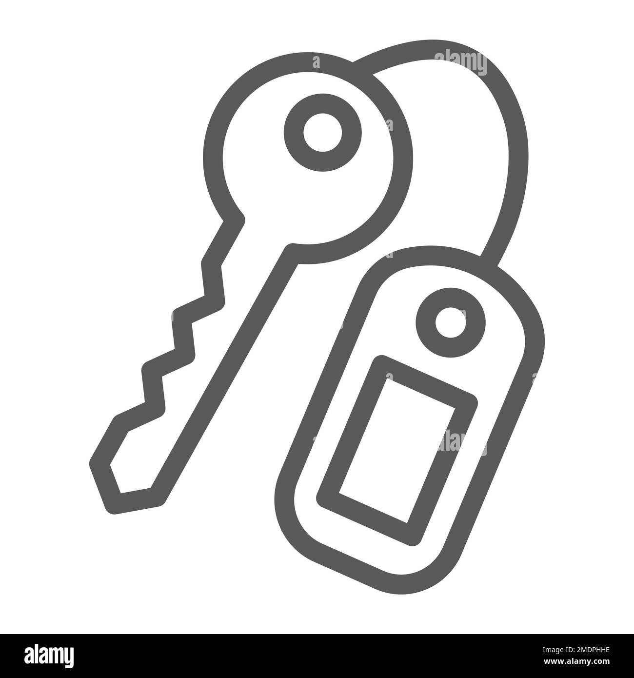 Key line icon, close and safety, unlock sign, vector graphics, a linear ...