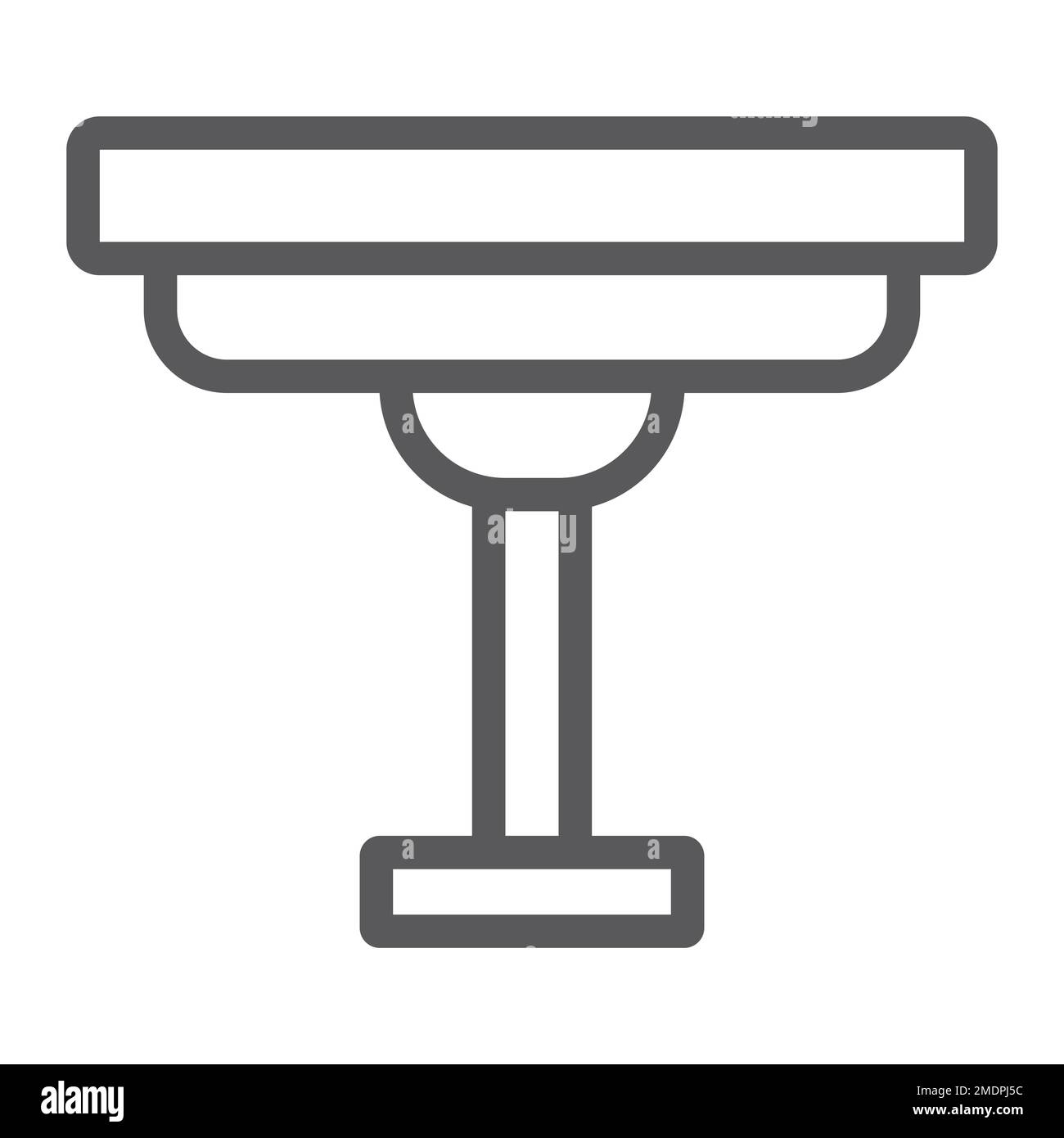 Coffee table line icon, home and furniture, desk sign, vector graphics ...