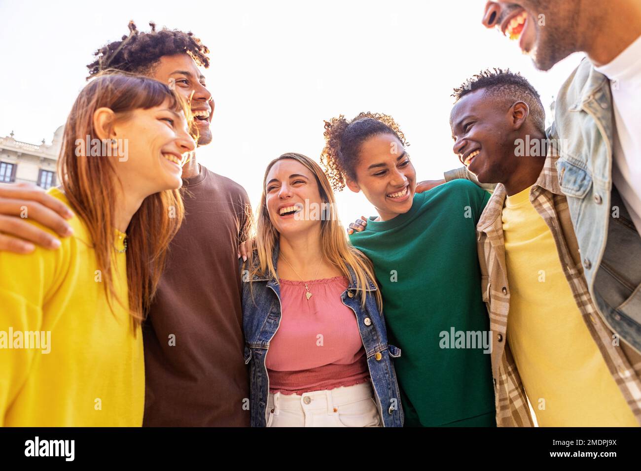 Young group of happy student people laughing together outdoor Stock ...