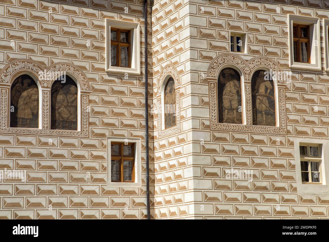 external fresco of Zeliv Premonstratensian monastery, Trckuv hrad and ...