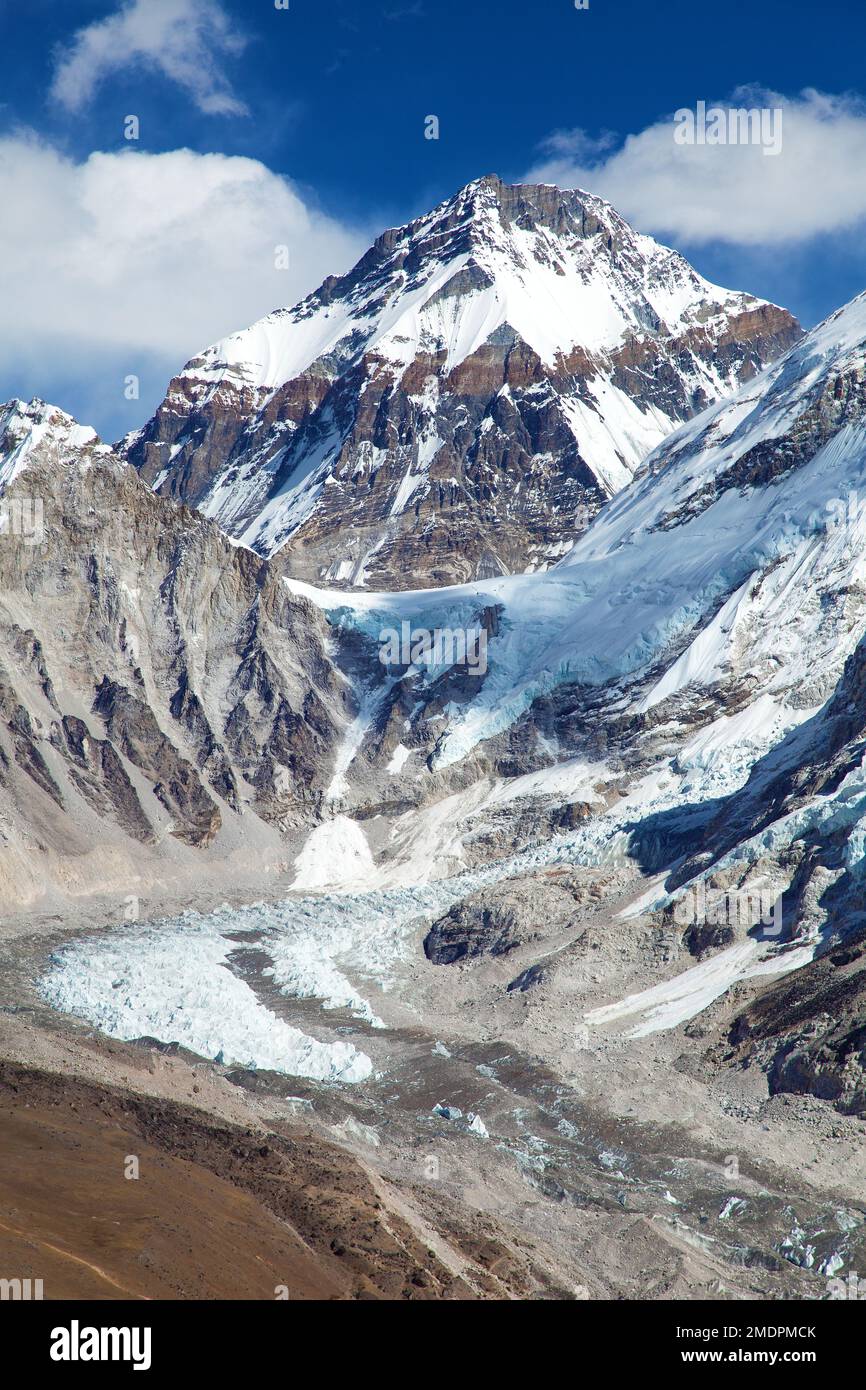 Mount Changtse 7543 m and Khumbu glacier from Everest base camp, Nepal ...
