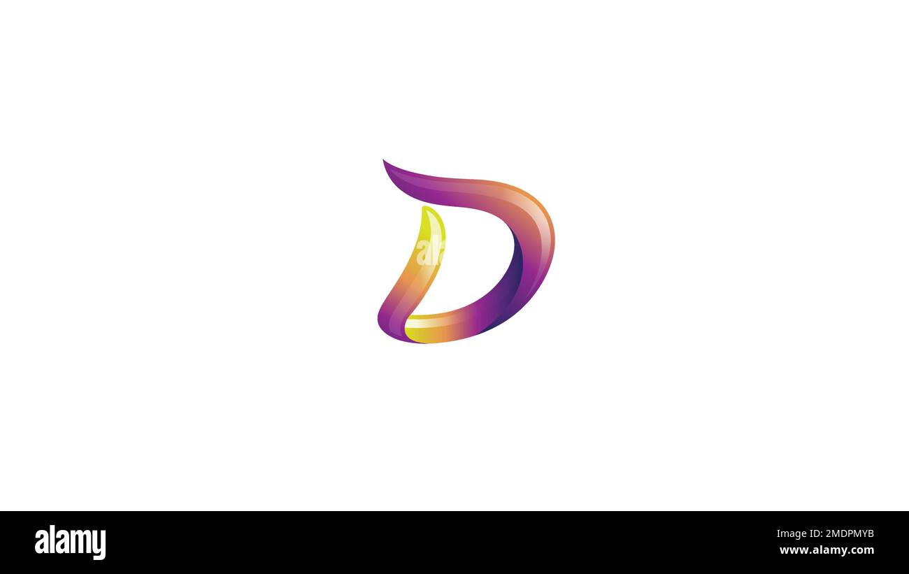 Creative Colorful D Letter Gradient Alphabet Logo Vector Stock Vector ...