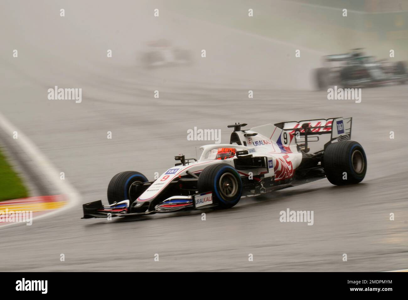 Haas driver Nikita Mazepin of Russia steers his car during the Formula ...