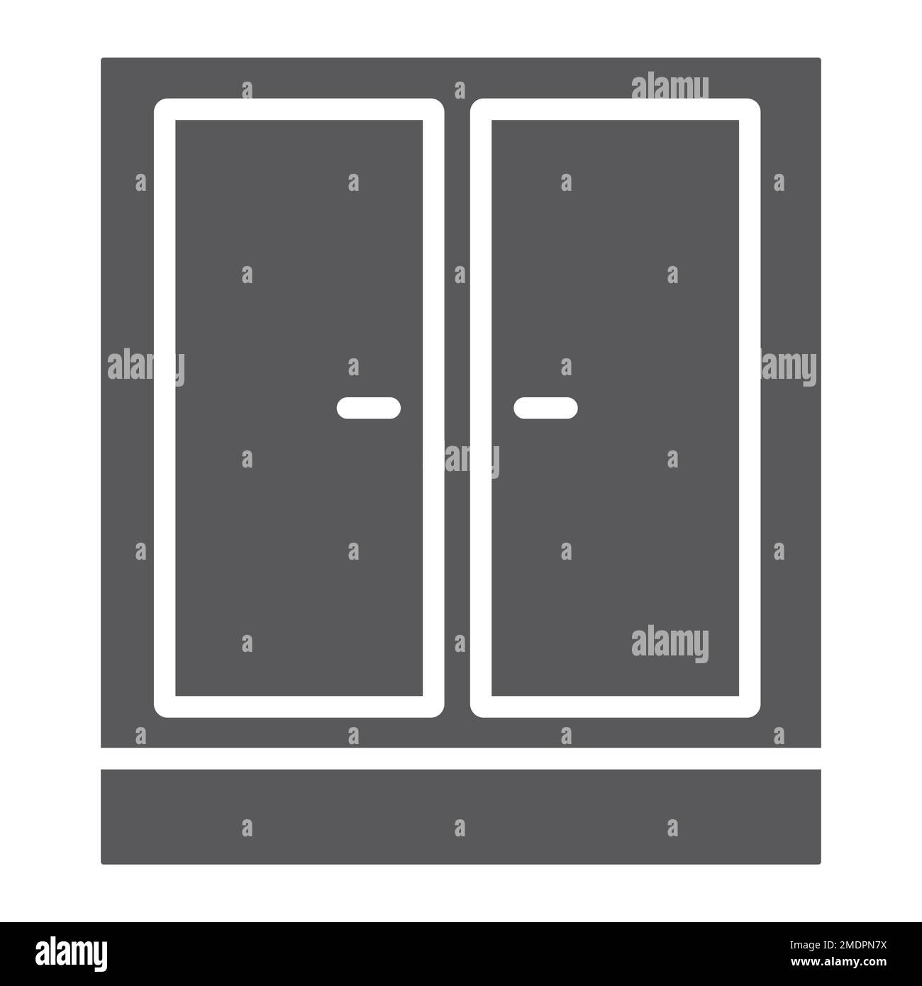 Wardrobe glyph icon, furniture and home, cupboard sign, vector graphics ...