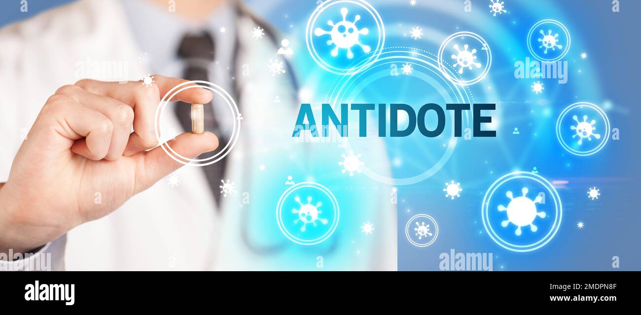 Doctor giving pill, virus concept Stock Photo - Alamy