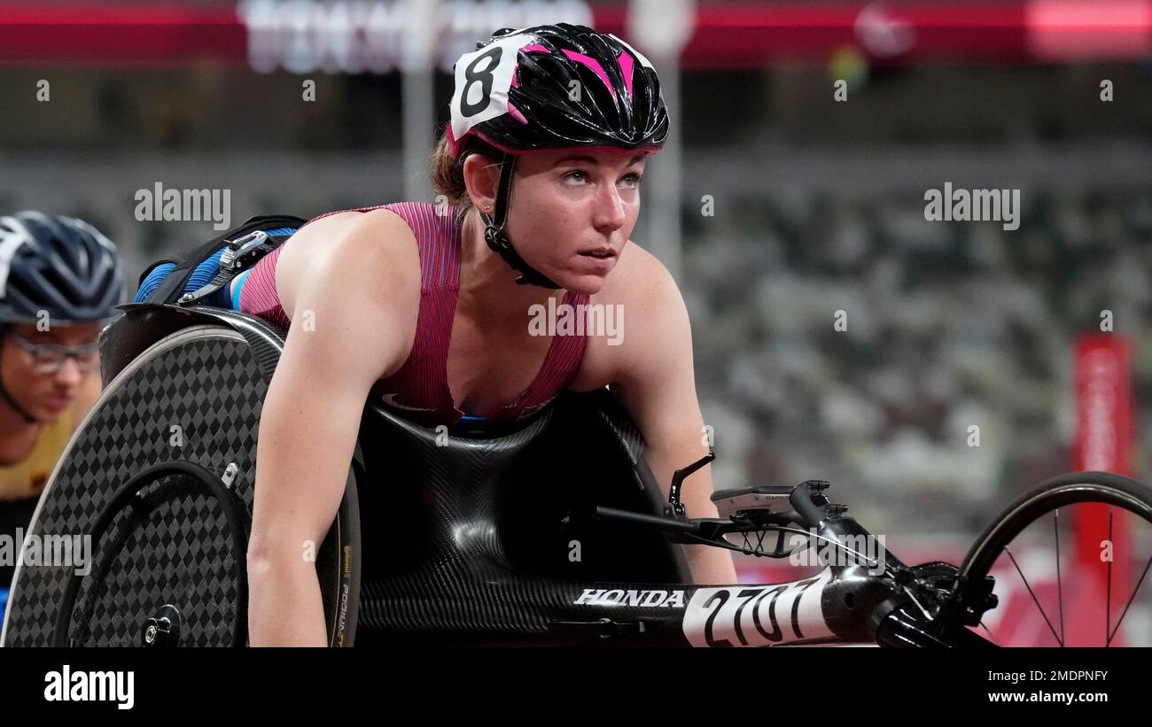 United States' Amanda McGrory competes in women's 800m T54 at the 2020 ...