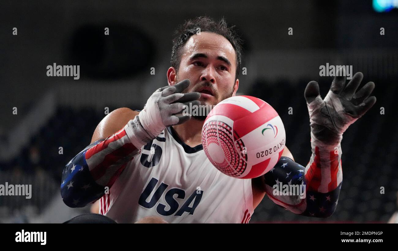 United States' Charles Aoki competes during a semifinal wheelchair ...