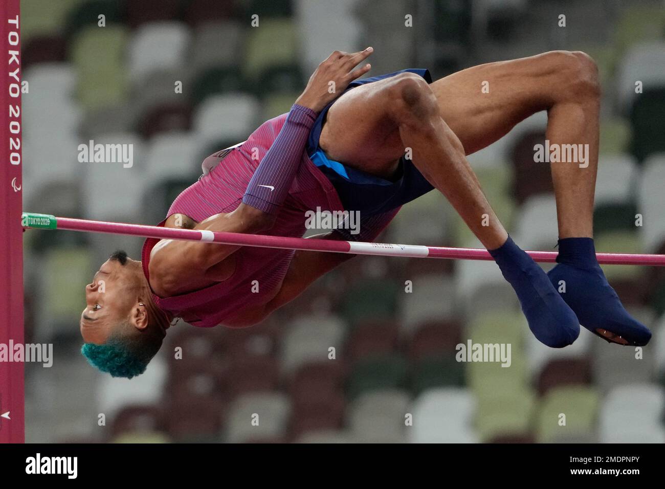 United States' Roderick Townsend competes during the men's high jump ...