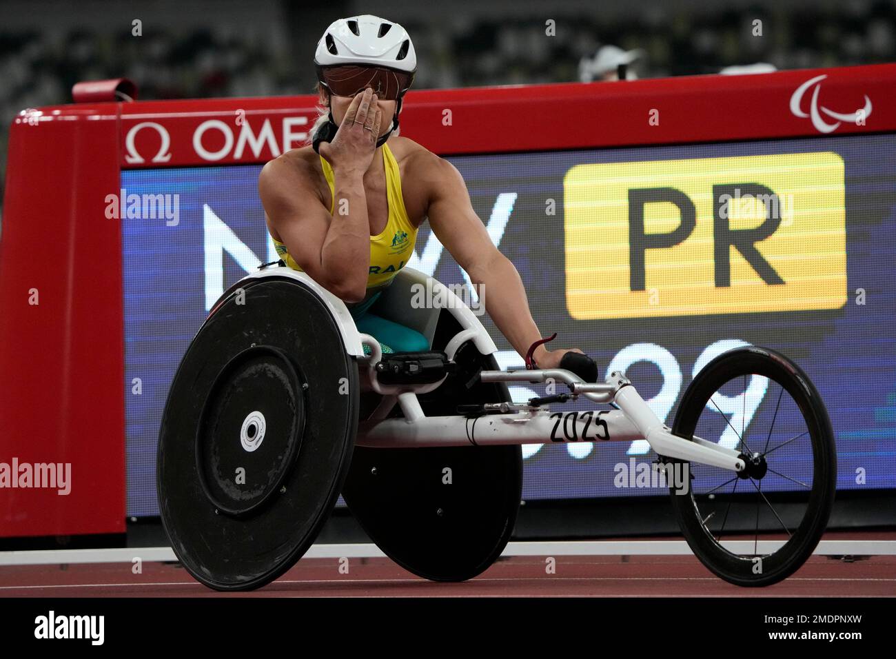 Australia's Madison de Rozario gestures after competing in the women's ...