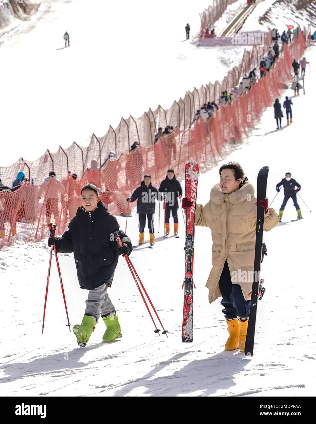 YUNCHENG, CHINA - JANUARY 23, 2023 - Tourists experience the fun of ...