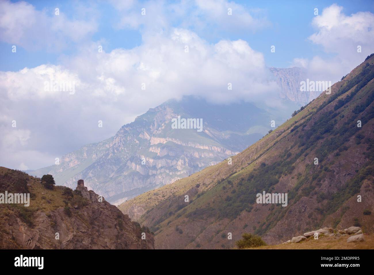 Gloomy landscape of dark mountains and cloudy sky Stock Photo - Alamy
