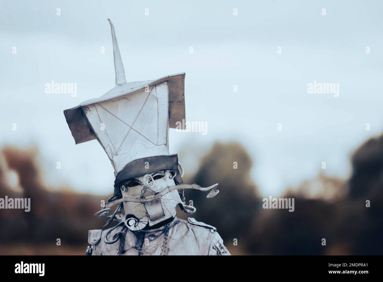Vintage street lamp.Man in carnival lantern costume Stock Photo - Alamy