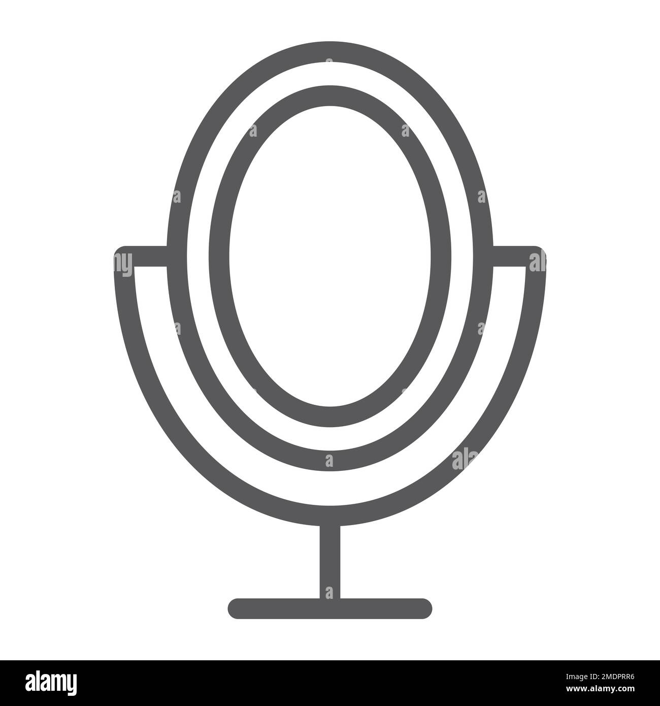 Mirror line icon, accessory and beauty, glass sign, vector graphics, a ...