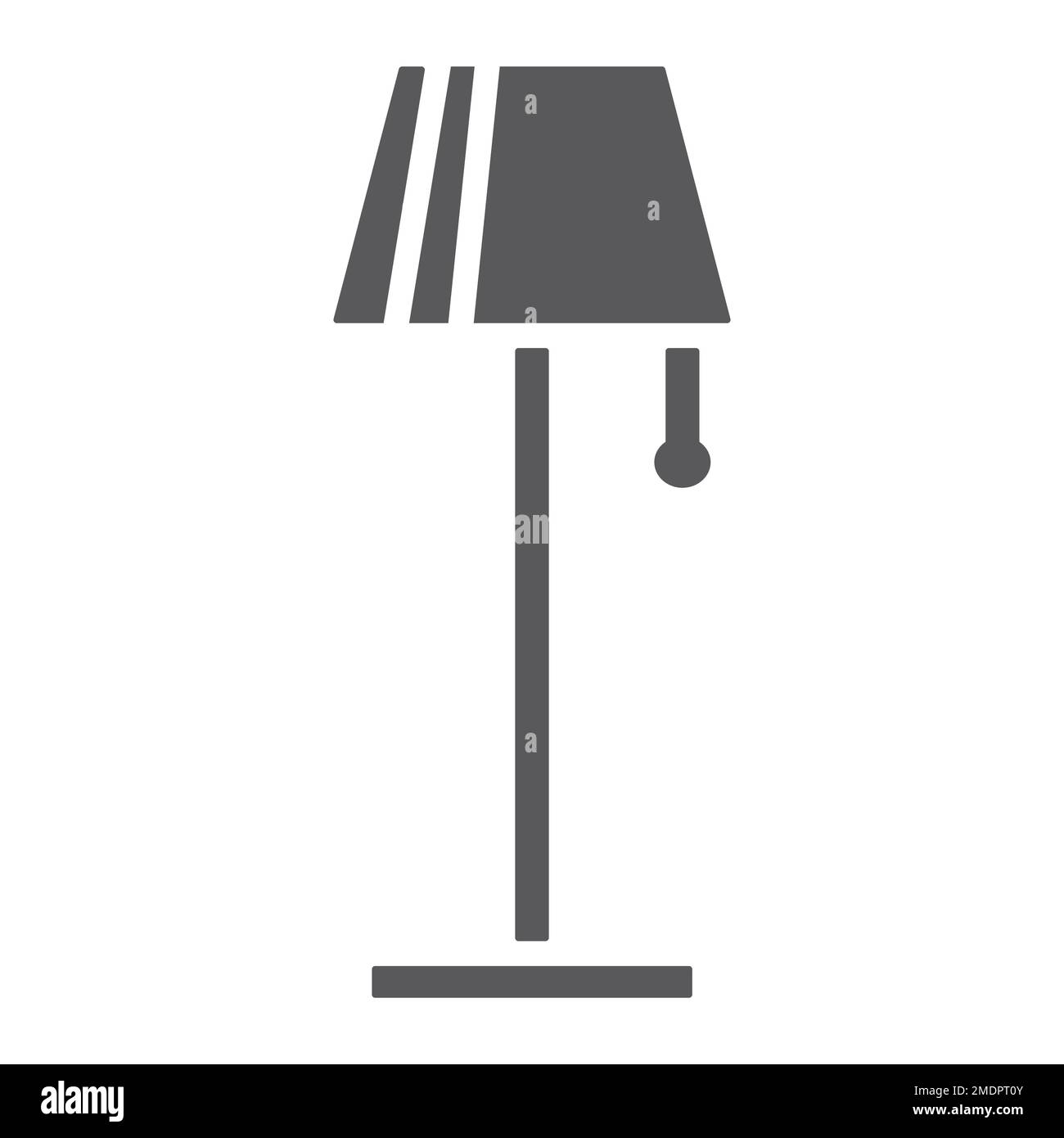 Floor lamp glyph icon, furniture and home, light sign, vector graphics ...
