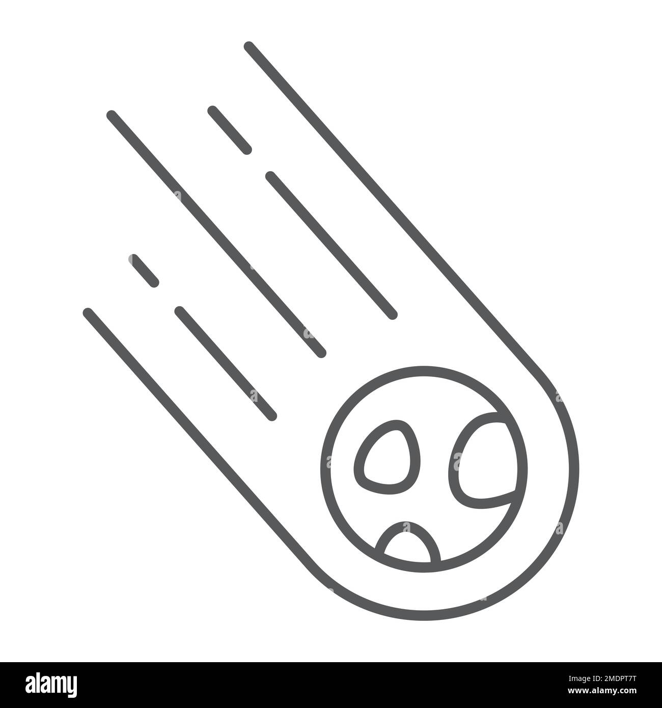 Asteroid thin line icon, space and meteor, meteorite sign, vector ...