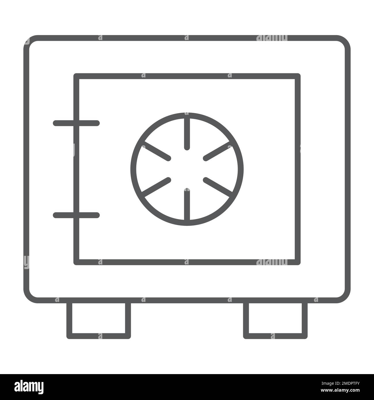 Safe box thin line icon, security and money, bank safe sign, vector ...