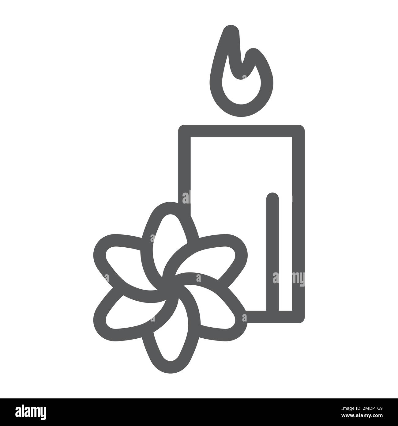 Spa line icon, hotel and relax, lotus and candle sign, vector graphics ...